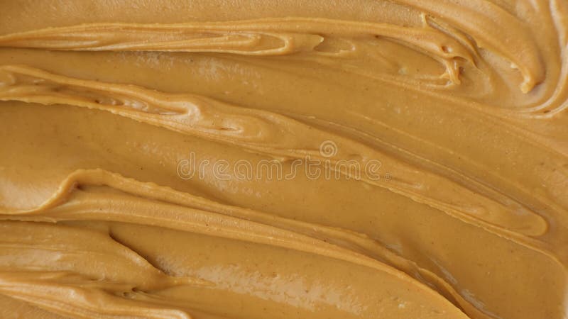 Close-Up of Creamy Peanut Butter Texture Rotate Top View Stock Footage ...