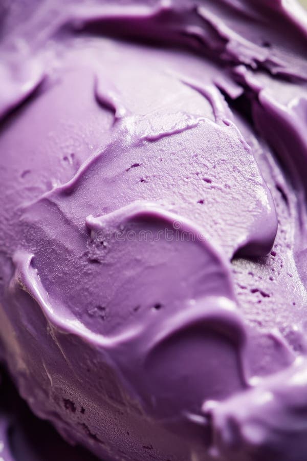 Close-up of Creamy Purple Ube Ice Cream Texture in Soft Focus. Stock ...