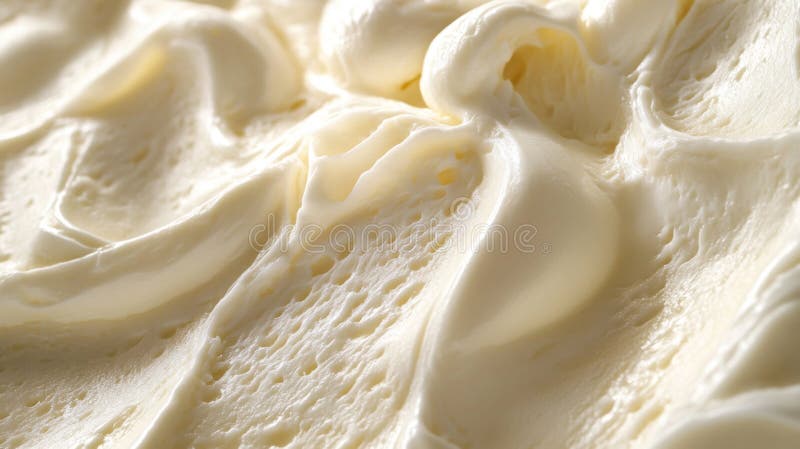Close-up of Creamy White Ice Cream Texture Stock Photo - Image of spoon ...