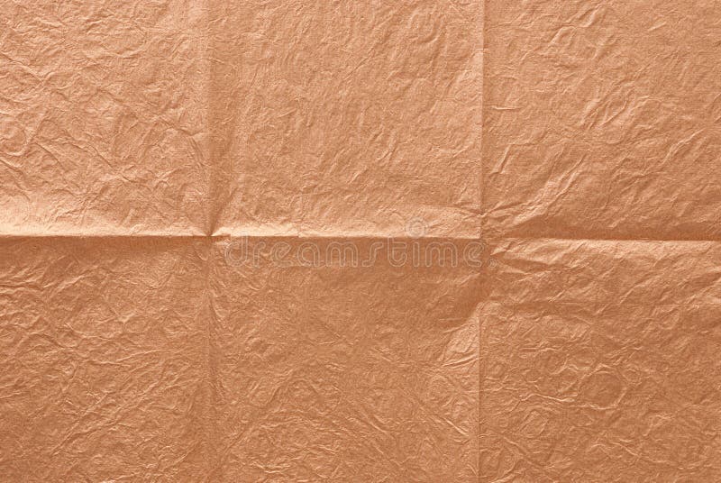 Close-up of Creased Metallic Copper Paper Stock Photo - Image of ...