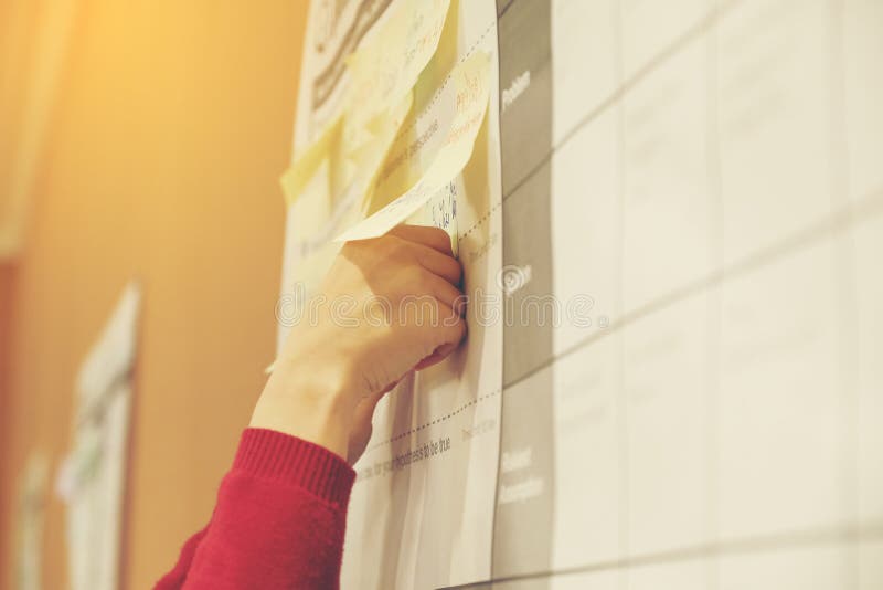 Close Up Creative Hand Holding Note Sticky for Brainstorm Strategy ...