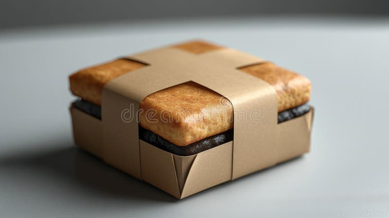 Close-Up of Creative Modern Sandwich Packaging Generative AI Stock ...