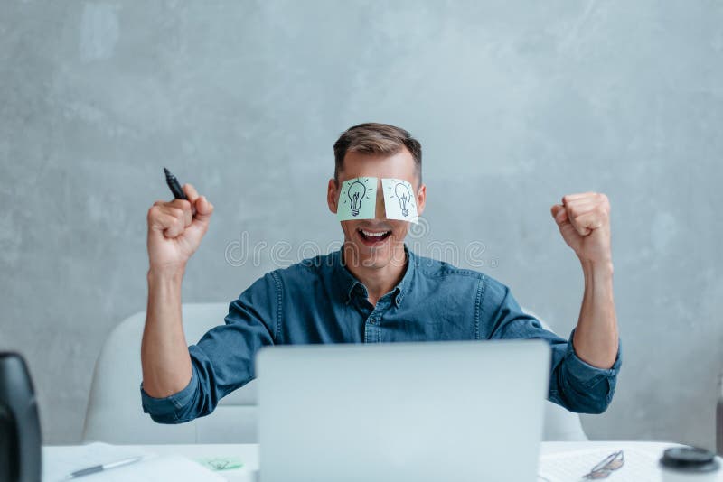 Creative Young Man Thinking about a Good Idea. Stock Photo - Image of ...