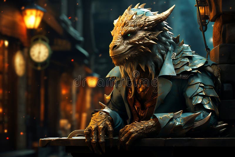 Close Up of Creature on Table with Clock in the Background. Generative ...