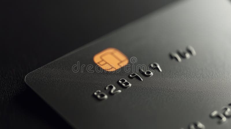 Close-up of Credit Card with Chip and Embossed Numbers Stock Image ...