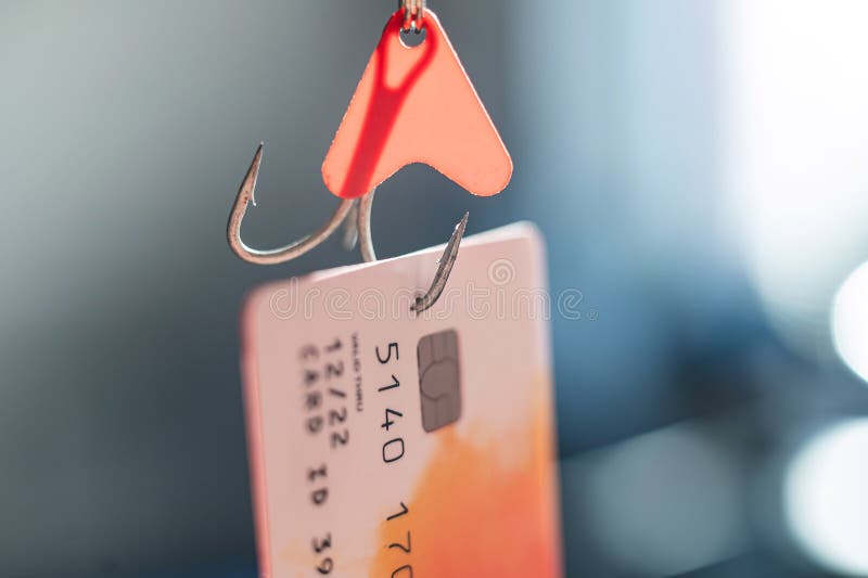 Close-up of a Credit Card on a Fishing Hook Stock Image - Image of bait ...