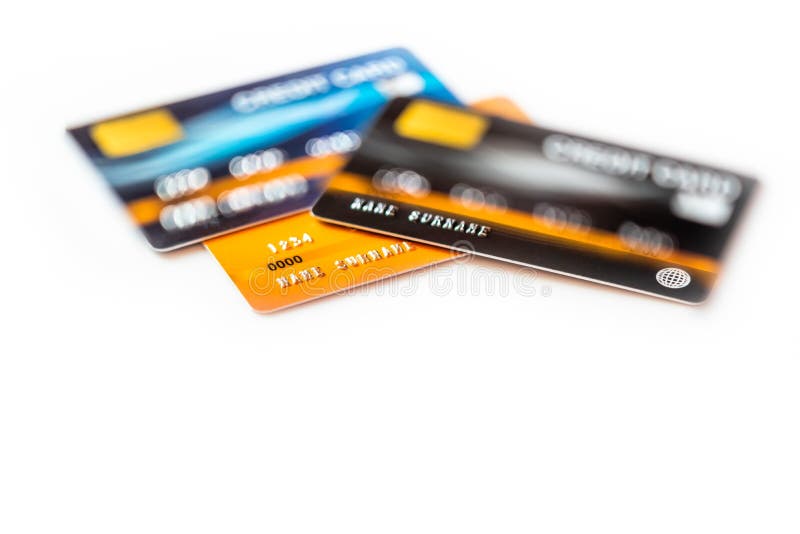 Close Up Credit Card on Table Stock Image - Image of object, customer ...