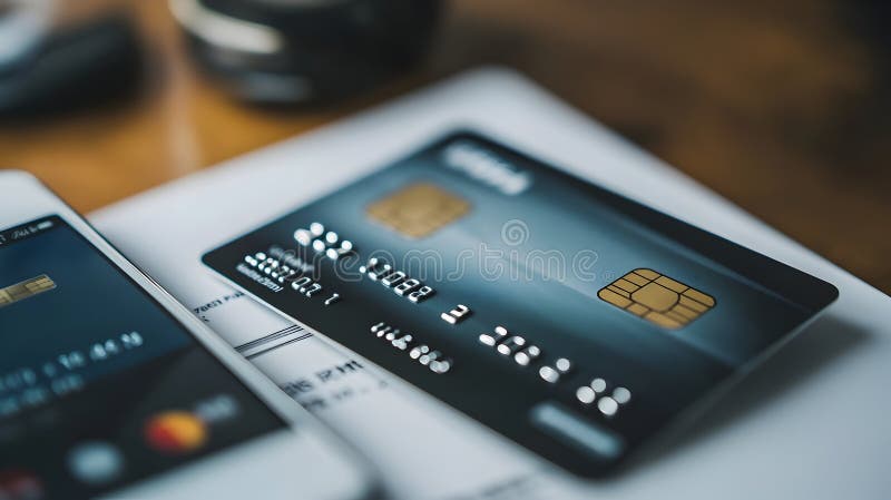 Close-up of Credit Cards on Desk Stock Photo - Image of spending ...