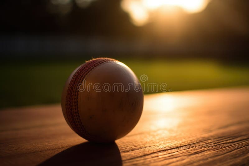 Close Up of Cricket Ball on Cricket Field, Created Using Generative Ai ...