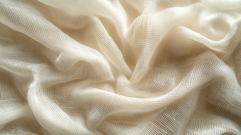 A Close-Up of Crinkled Beige Mesh Fabric Stock Illustration ...