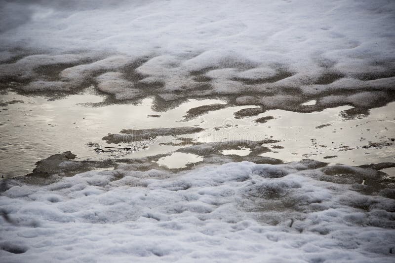 Snow with Tree Shadow Patterns Stock Image - Image of calming, snowy ...