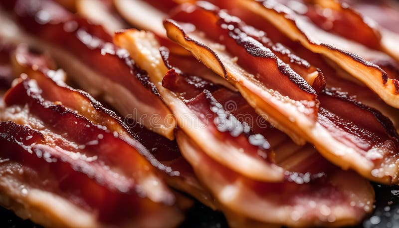 Close-up of Crispy Bacon stock image. Image of cooked - 348661705