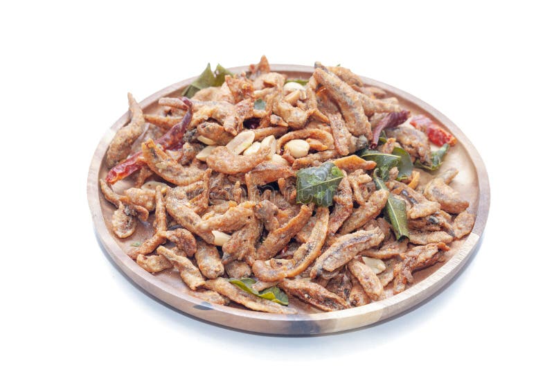 Crispy Deep Fried Small Fish on Plate Stock Photo - Image of fishes ...