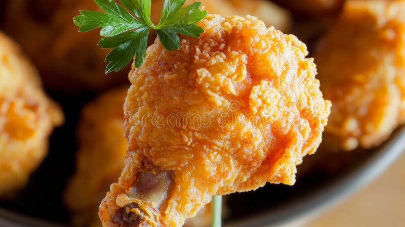 Close-up of a Crispy Fried Chicken Drumstick Stock Photo - Image of ...