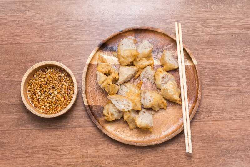 Crispy Fried Taro and Sauce Stock Image - Image of emperor, appetizer ...