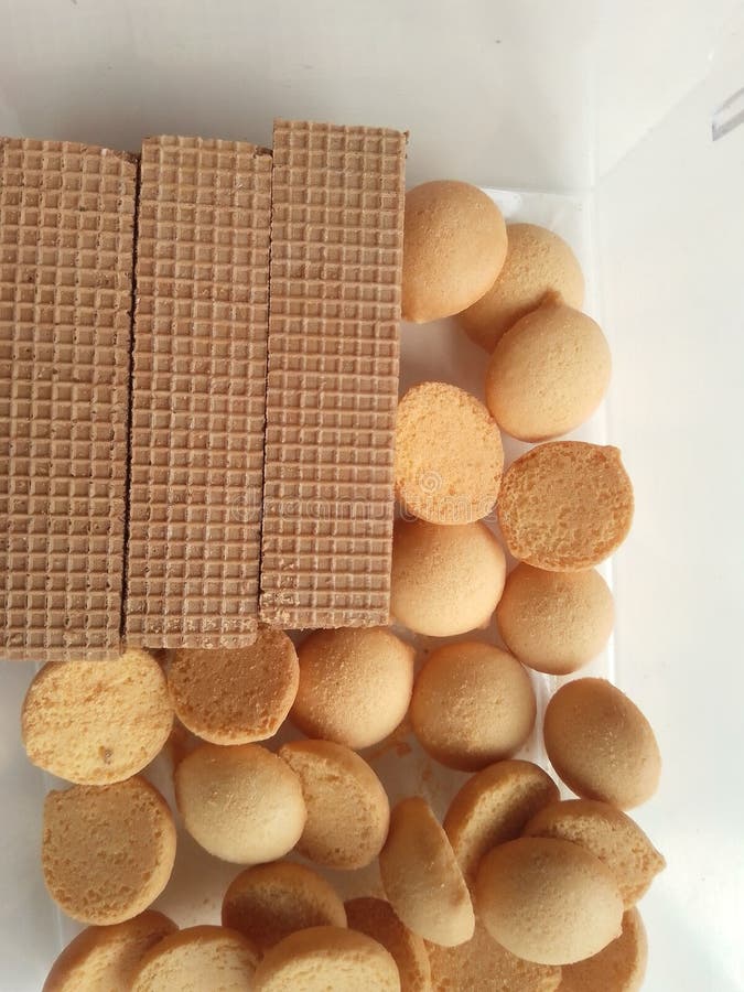 Close-Up of Crispy Wafers and Sweet Biscuits in Bright Lighting Stock ...