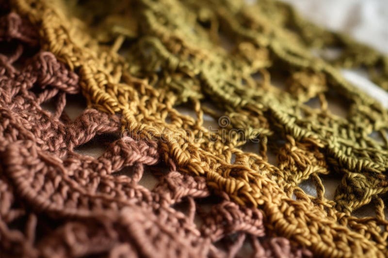 Close-up of Crocheted Fabric, with the Stitches and Texture Visible ...