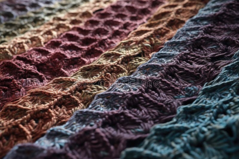 Close-up of Crocheted Fabric, with the Stitches and Texture Visible ...
