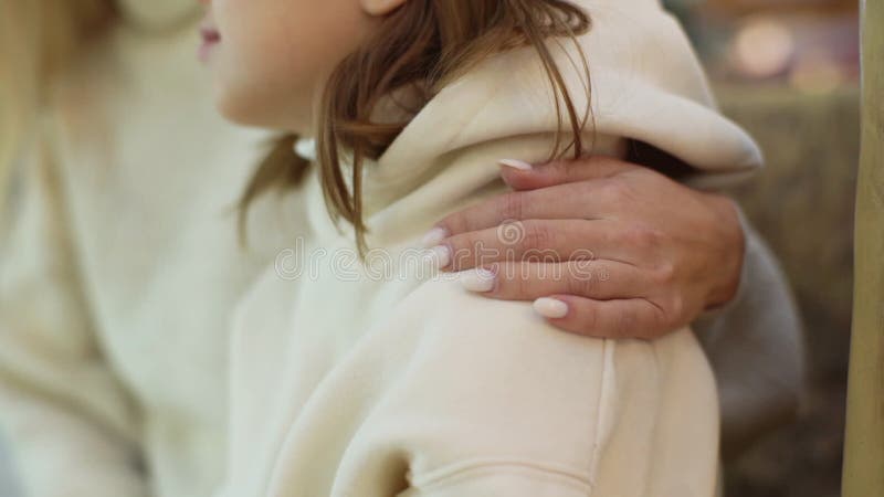 Close-up Cropped Shot of Unrecognizable Loving Mom Encouragingly ... Close-up Cropped Shot of Unrecognizable Loving Mom Encouragingly ...