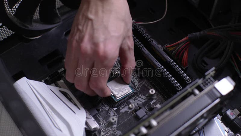Close-up Cropped Shot of Unrecognizable Technician Male Master Removing ...