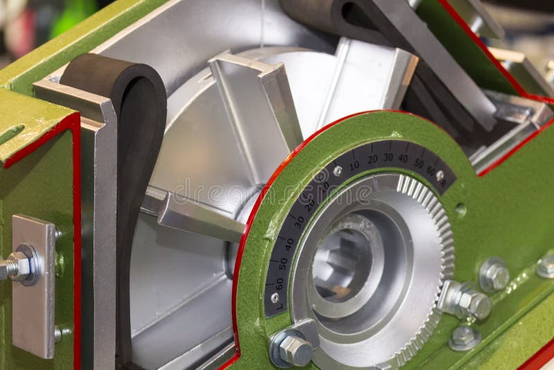 Cross Section Show Metal Cogs Helical Gear Bearing Housing Shaft and ...