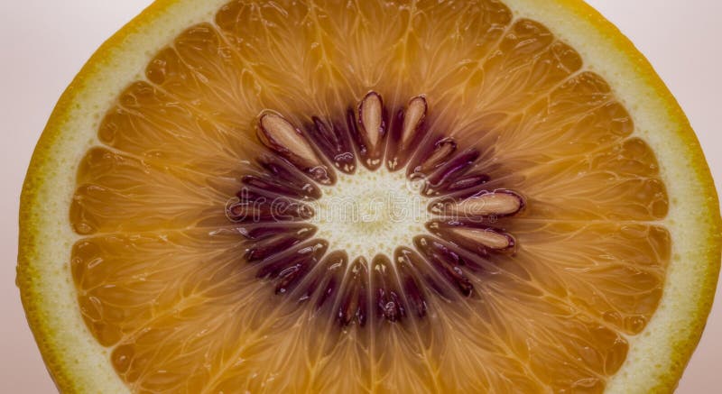Close-up of a Cross Section of a Ripe Citrus Fruit Stock Illustration ...