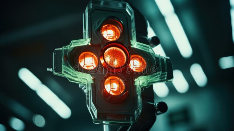 Close-Up of Cross-Shaped Traffic Light Stock Illustration ...
