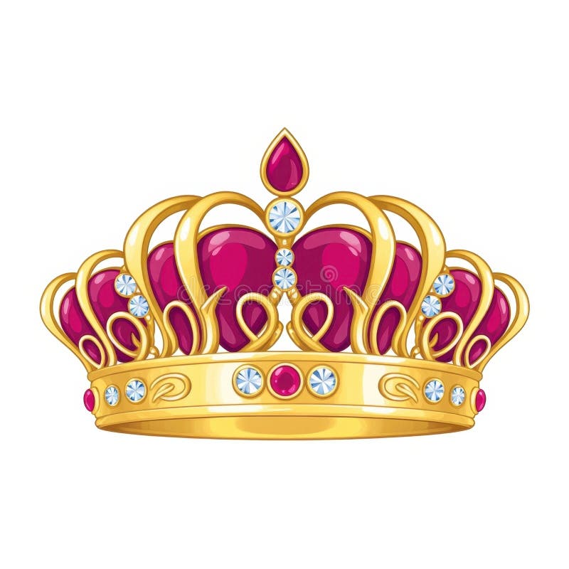 Close Up Crown with Gems stock illustration. Illustration of regal ...