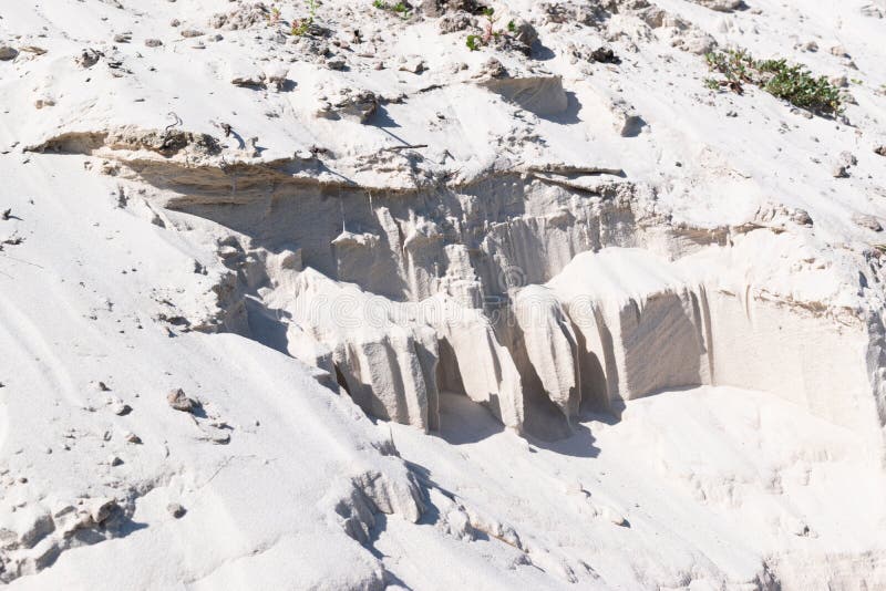Close-up of Crumbling Sandy Shore. the Problem of Soil Erosion and ...