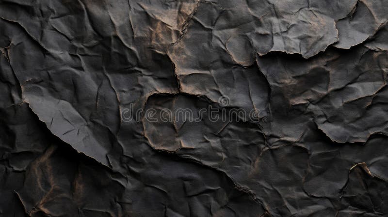 Close-up of a Crumpled Black Paper Texture Stock Illustration ...