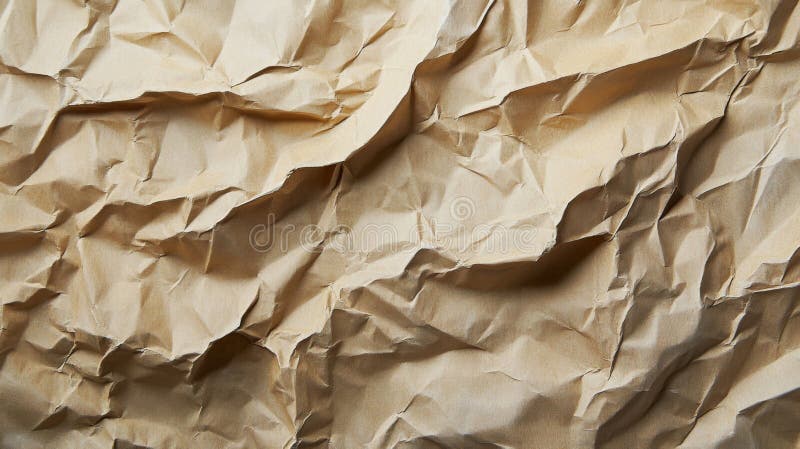 Close-up of Crumpled Brown Paper Texture Stock Illustration ...