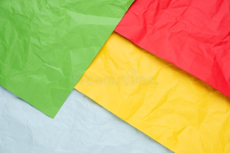 Close Up of Crumpled Colorful Empty Sheets of Paper Stock Photo - Image ...