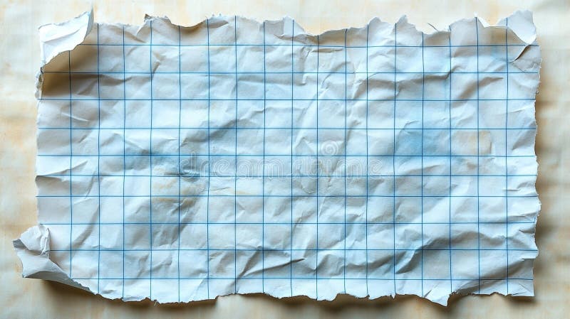 Crumpled Graph Paper with Grid Pattern Generative AI Stock Illustration ...