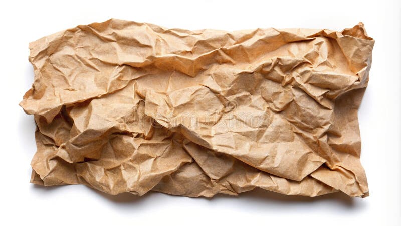 Recycled Beauty: Close-Up of Crumpled Recycled Paper Square on White ...