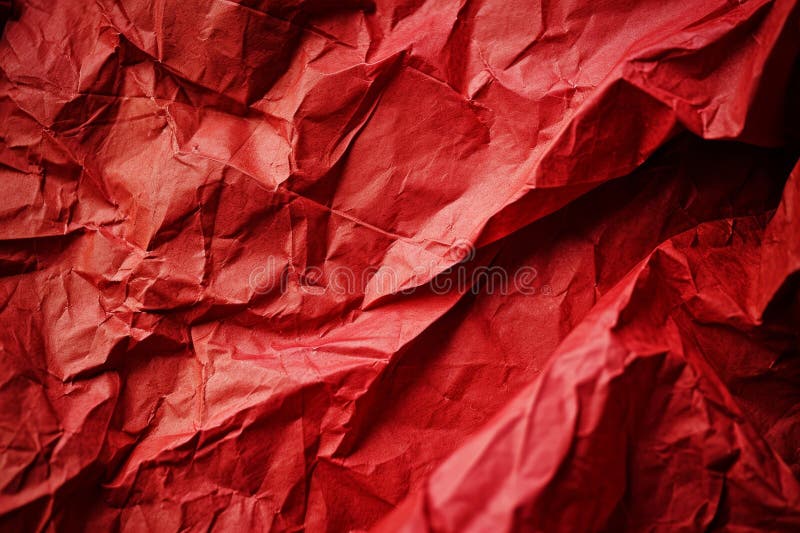 Close-up of Crumpled Red Paper Texture Stock Illustration ...