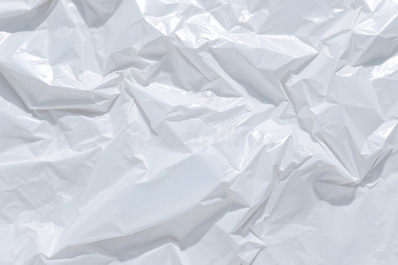 Abstract White Plastic Film Texture Background with Wrinkled Surface ...