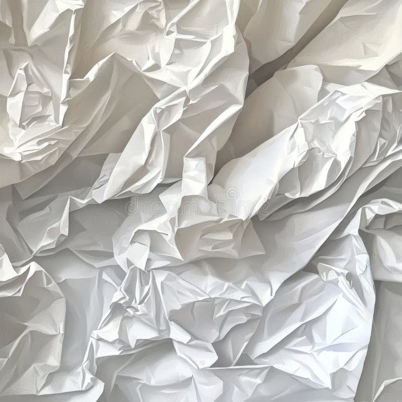 Close-up of Crumpled White Paper, Displaying Its Texture and Depth ...