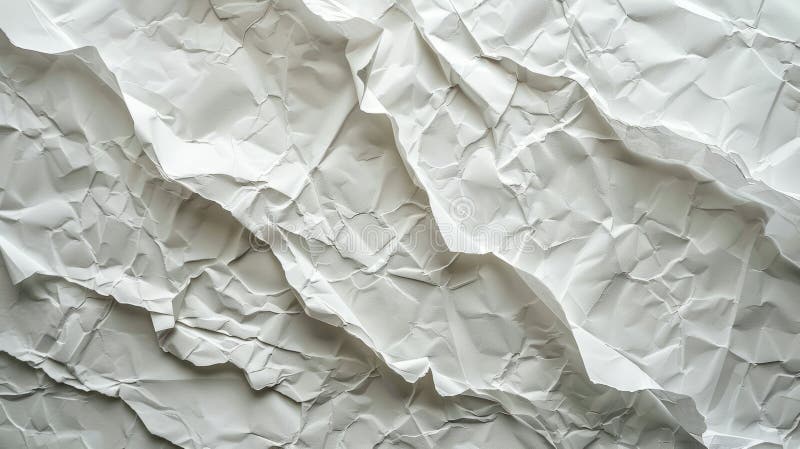 Close-up of Crumpled White Paper Stock Image - Image of design ...