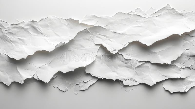 Close-up of Crumpled White Paper Layers on a Flat Surface Showcasing ...