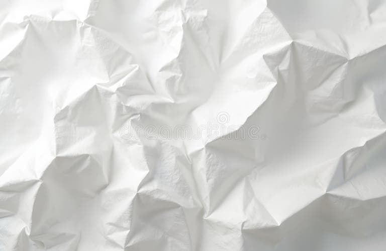 Close-up of Crumpled White Tissue Paper Texture. Wrinkled Surface ...