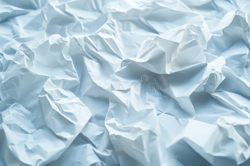 Close Up Crumpled White Wrapping Paper Creating Abstract Textured ...