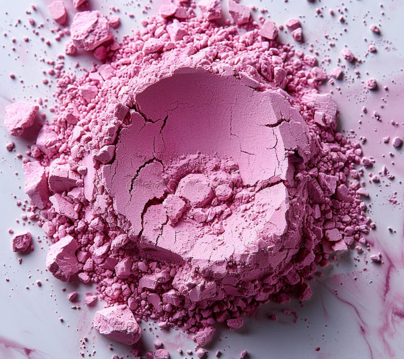 Close-up of Crushed Dusty Rose Makeup Powder Stock Illustration ...