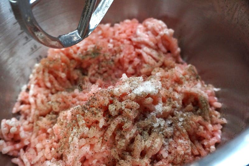 Crushed Meat on the Meat Grinder. Stock Image - Image of filling, food ...