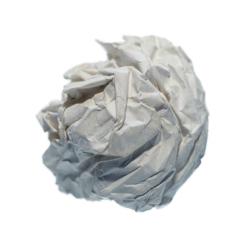 Crushed Newspaper Ball Isolated on White Background Stock Image - Image ...