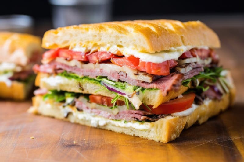Close-up of Crust Detailing on a Brick-pressed Sandwich Stock Photo ...