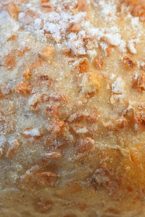 Close-Up of Crusty Bread Surface with Grains Stock Photo - Image of ...
