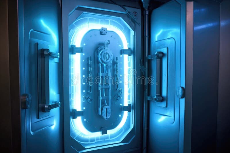Close-up of Cryotherapy Chamber Door Opening Stock Illustration ...