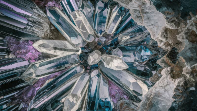 A Close Up of a Crystal Structure with Many Different Colors, AI Stock ...