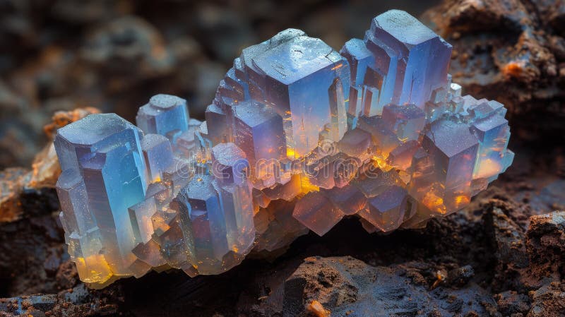 A Close Up of a Crystal Structure on Top of Some Rocks, AI Stock Image ...
