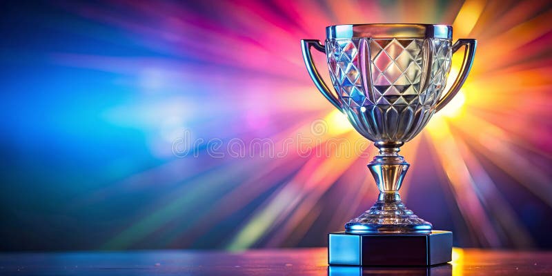 Close Up of Crystal Trophy on Colored Background Generative by AI Stock ...